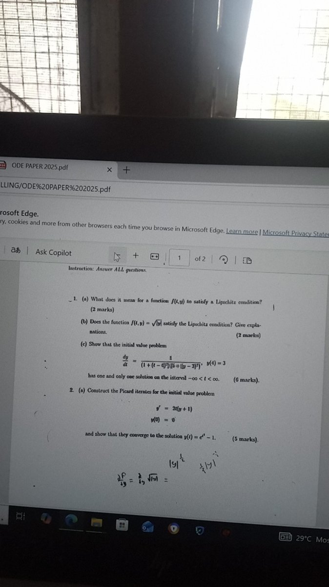 Instruction: Answer ALL questions. (a) What does it mean for a function