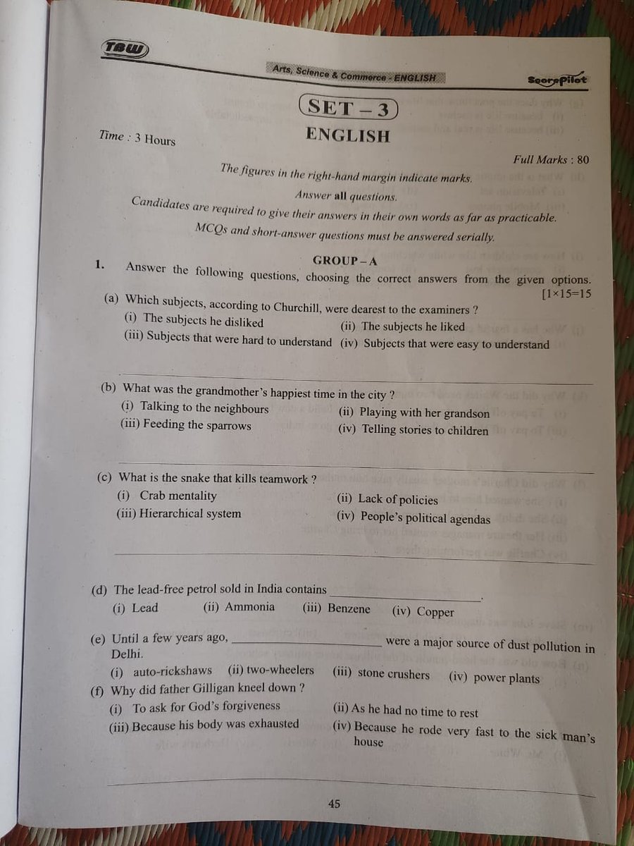 Answer the following questions, choosing the correct answers from the giv..