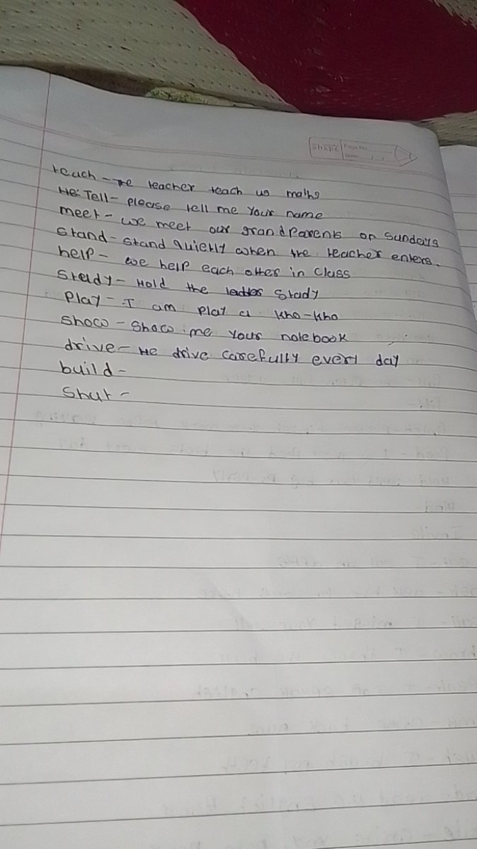Here are some verbs with incomplete sentences. Complete the sentences app..