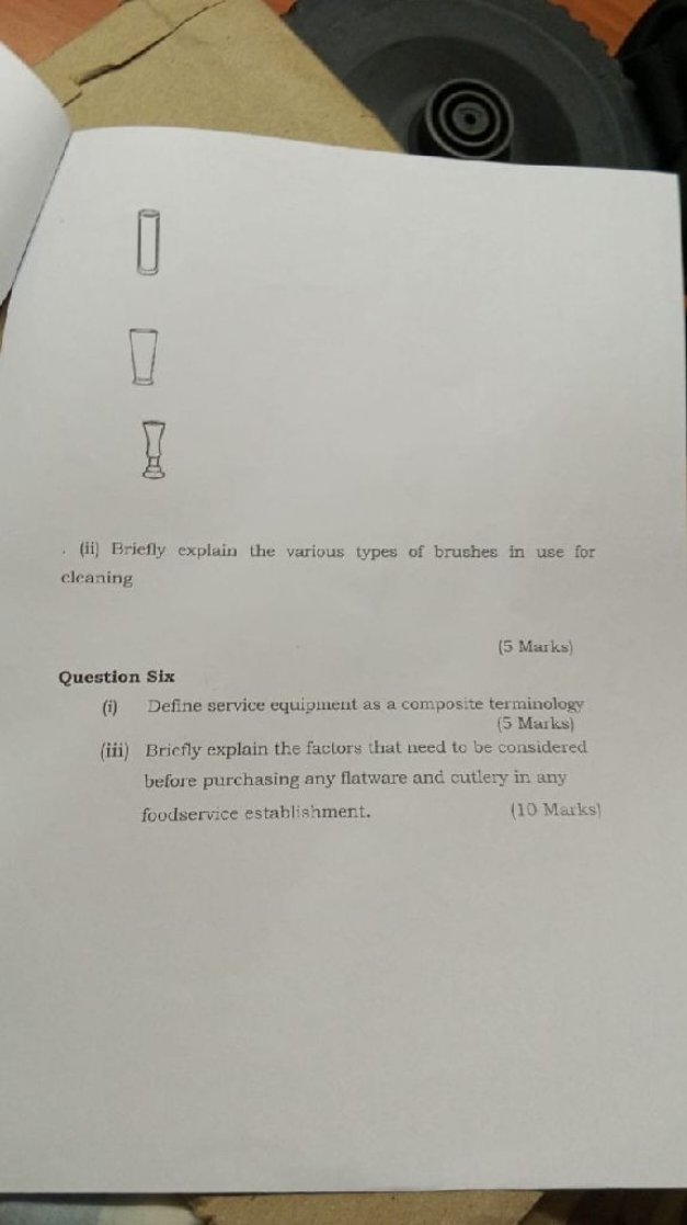 (ii) Briefly explain the various types of brushes in use for cleaning (5