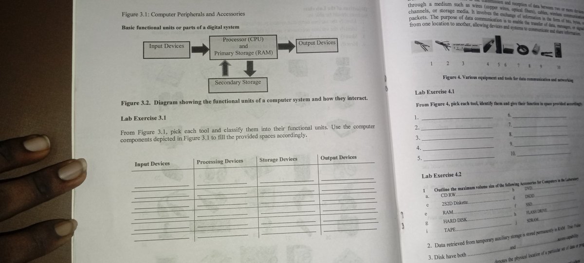 Here are the questions from the image: Lab Exercise 3.1 From Figure 3.1,..
