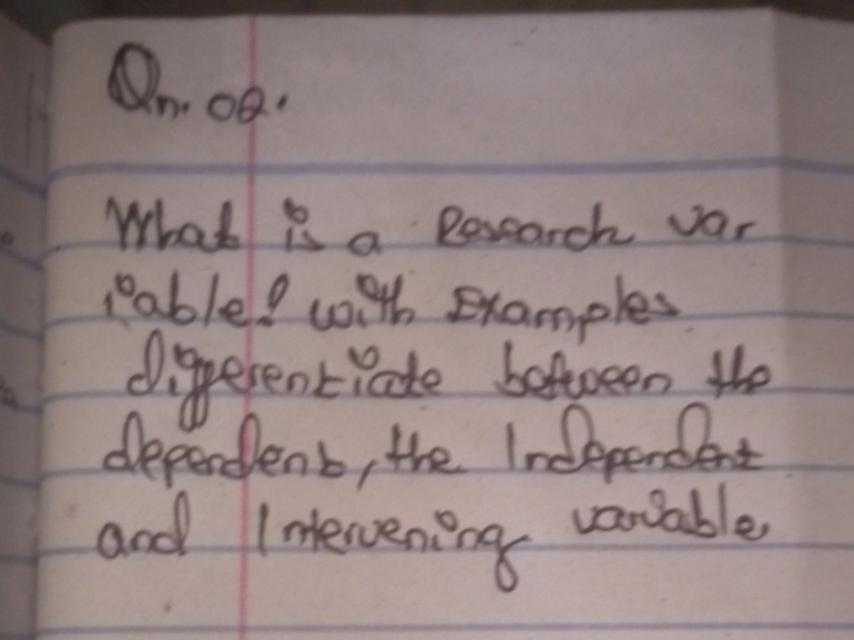 What is a research variable? With examples, differentiate between the dep..