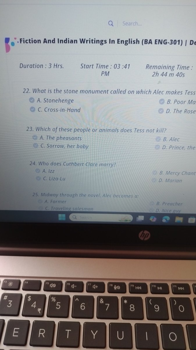 What is the stone monument called on which Alec makes Tess? A. Stonehenge..