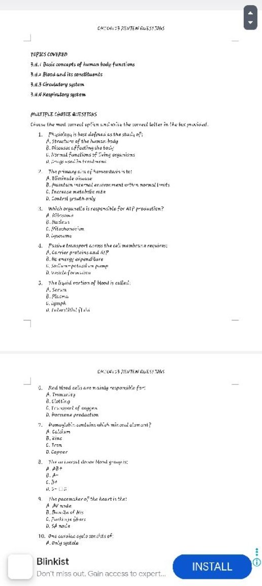 MULTIPLE CHOICE QUESTIONS Choose the most correct option and write the co..