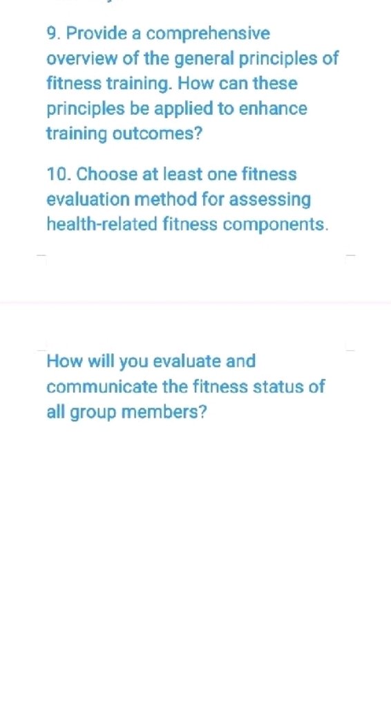 Provide a comprehensive overview of the general principles of fitness tra..