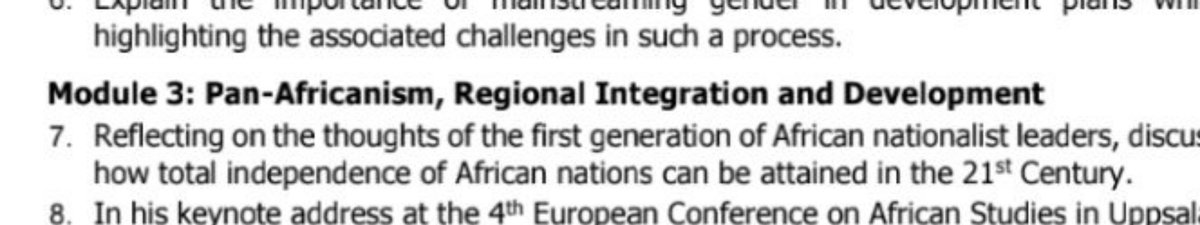 Module 3: Pan-Africanism, Regional Integration and Development Reflectin..