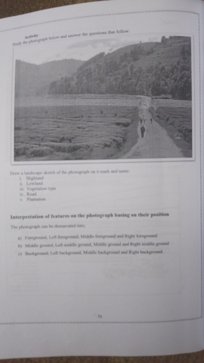 Activity Study the photograph below and answer the questions that follow:..