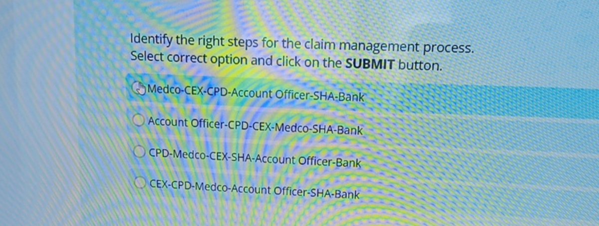 Identify the right steps for the claim management process. Select correct..