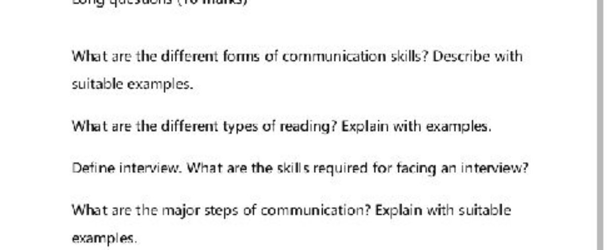 What are the different forms of communication skills? Describe with suita..