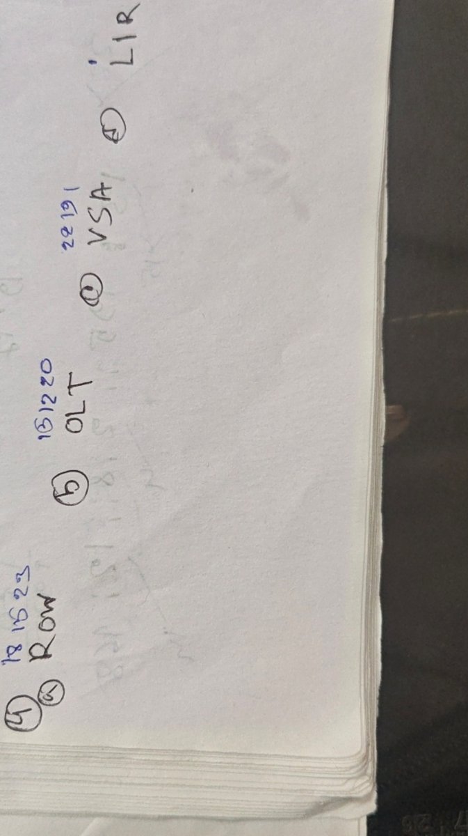 The image shows a series of letter codes and corresponding numbers. It ap..