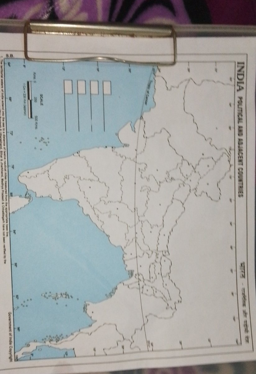 The provided image is a political map of India and adjacent countries. It..