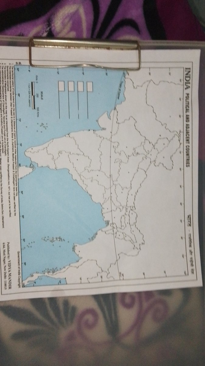 The image shows a political map of India and adjacent countries. There ar..