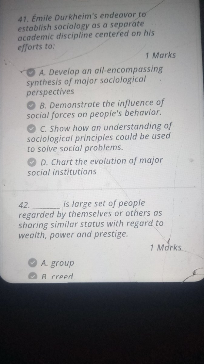Émile Durkheim's endeavor to establish sociology as a separate academic d..