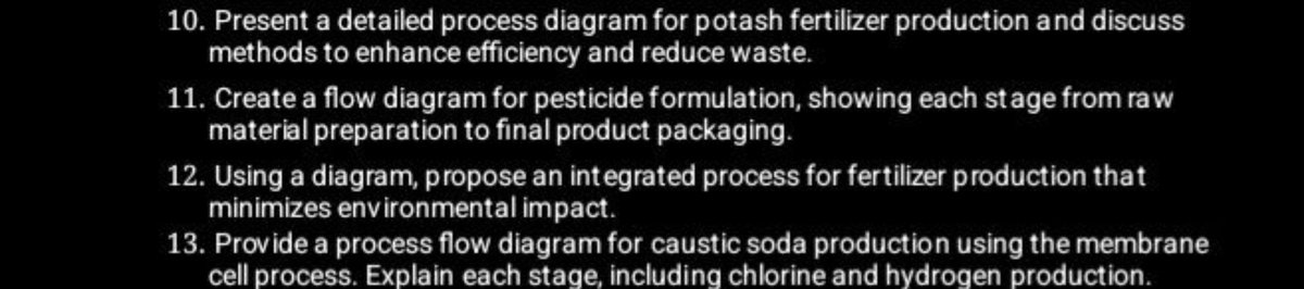 Present a detailed process diagram for potash fertilizer production and d..