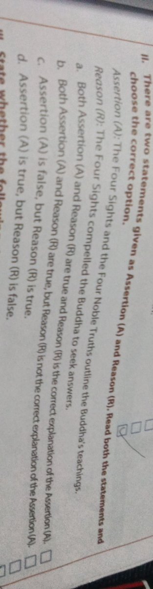 There are two statements given as Assertion (A) and Reason (R). Read both..
