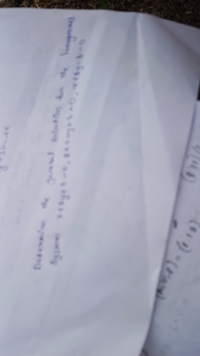 Determine the general solution for the homogeneous system: x + y + z = 0