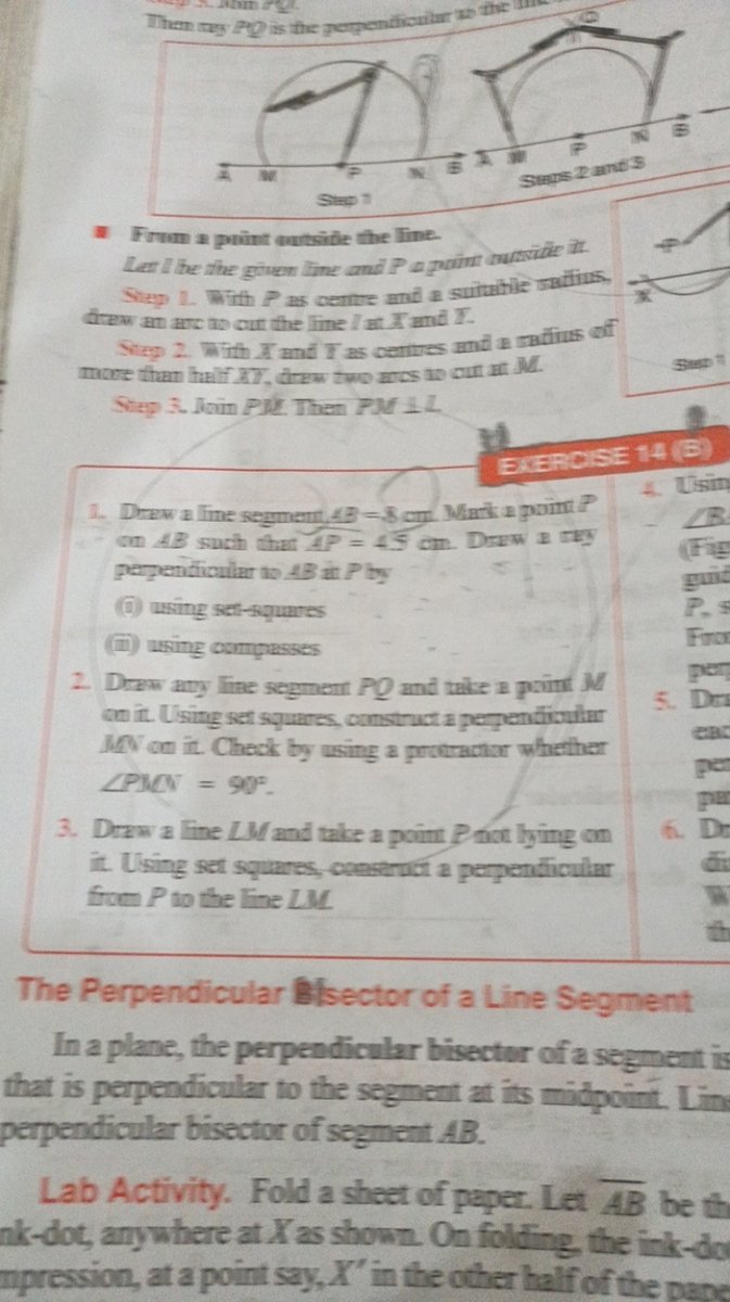 Here are some questions from Exercise 14 (B): Draw a line segment AB = 8..
