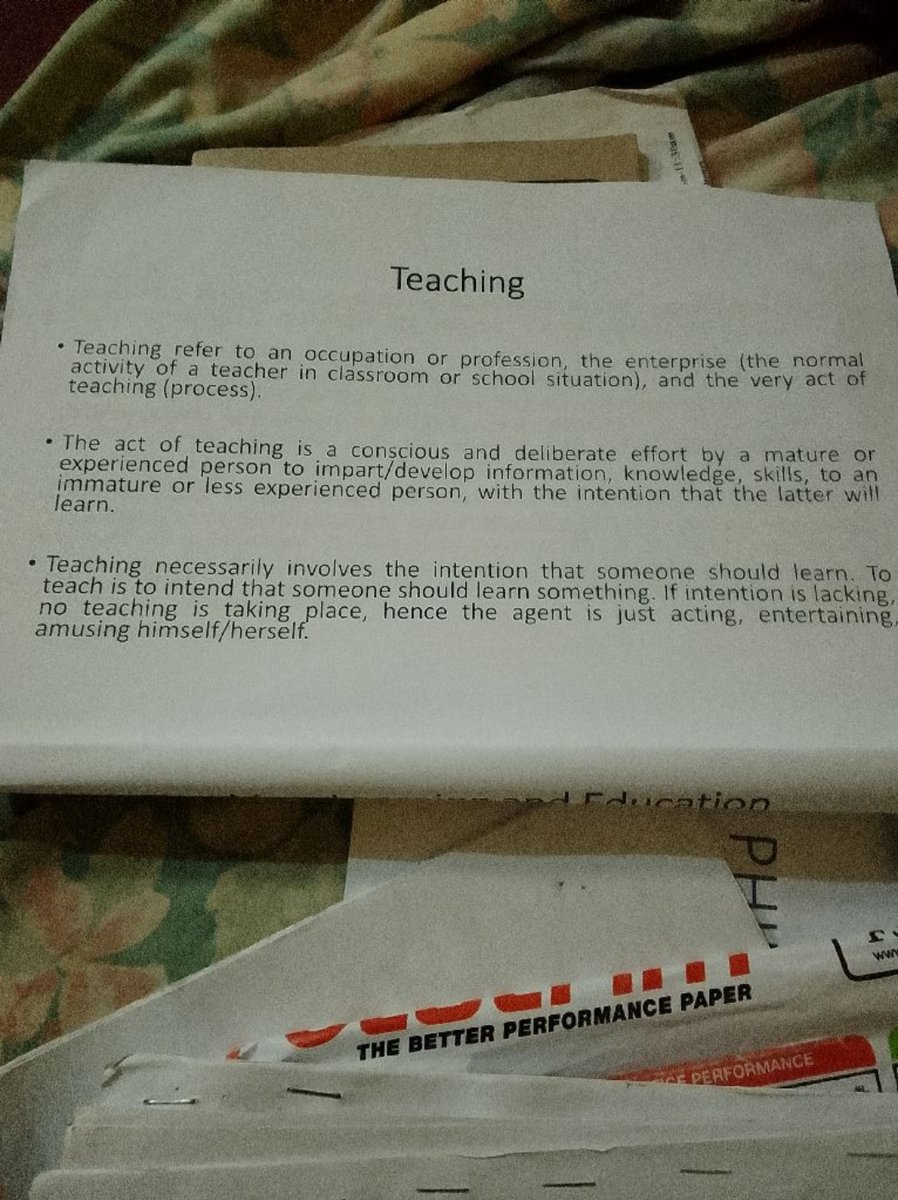 Teaching Teaching refers to an occupation or profession, the enterprise