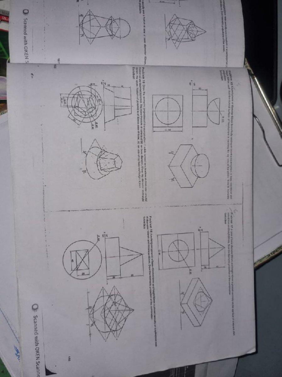 Problem 16: Draw the isometric projection of the combination of solids fo..