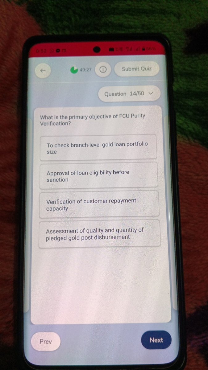 What is the primary objective of FCU Purity Verification? A. To check br..