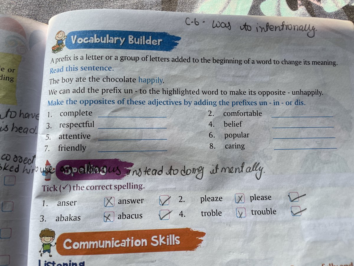 Vocabulary Builder A prefix is a letter or a group of letters added to t..