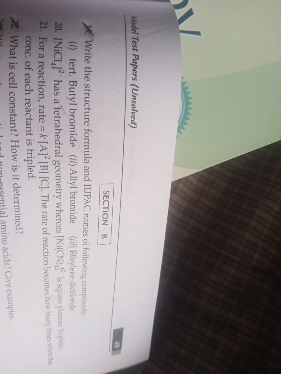 Write the structure formula and IUPAC names of following compounds: (i) t..