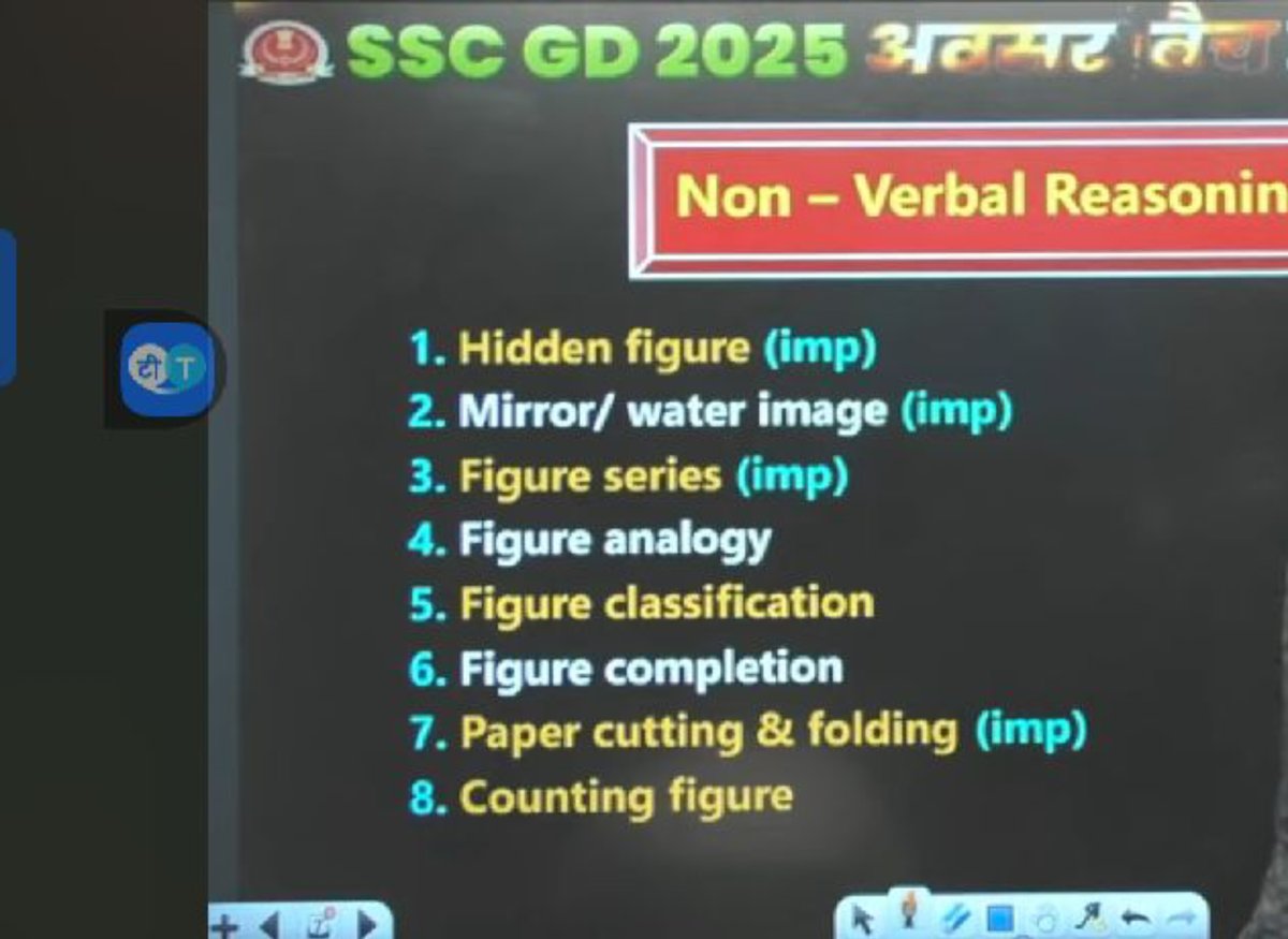 SSC GD 2025 अवसर तैय Non - Verbal Reasoning Hidden figure (imp) Mirror/..