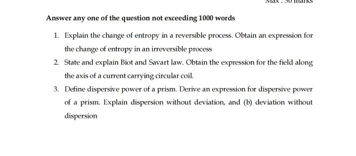 Answer any one of the questions not exceeding 1000 words: Explain the ch..