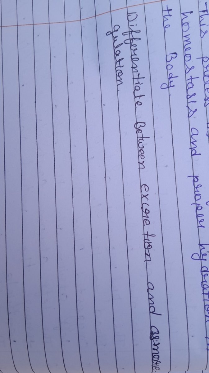 Differentiate between excretion and osmoregulation. | Filo