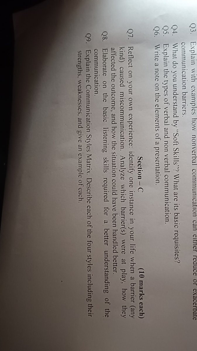 Q3. Explain with examples how nonverbal communication can either reduce o..