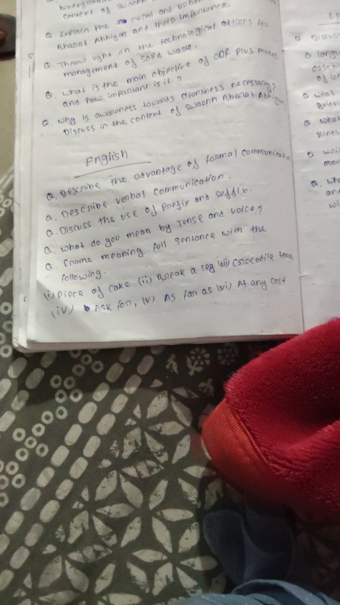 Here are some questions: Describe the advantage of formal communication...