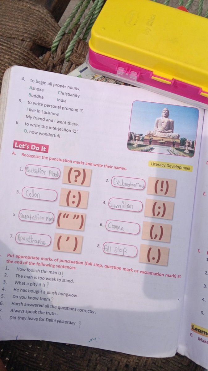 Here's the question image to begin all proper nouns. Ashoka Christianity..