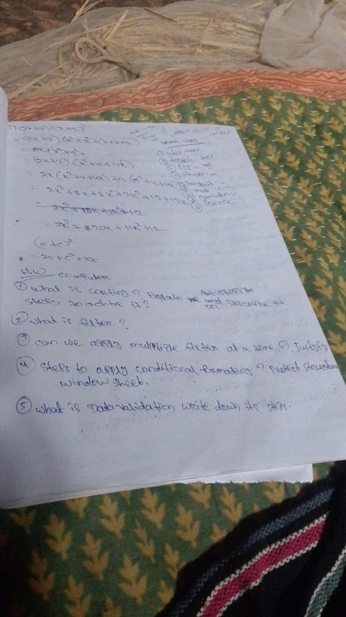 Here are some questions related to computers: What is sorting? Explain a..