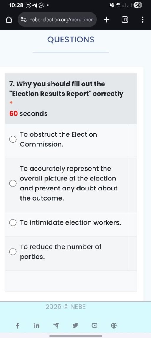 Why you should fill out the "Election Results Report" correctly? A. To o..