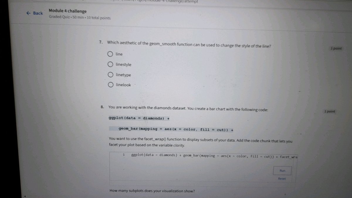 Which aesthetic of the geom_smooth function can be used to change the sty..