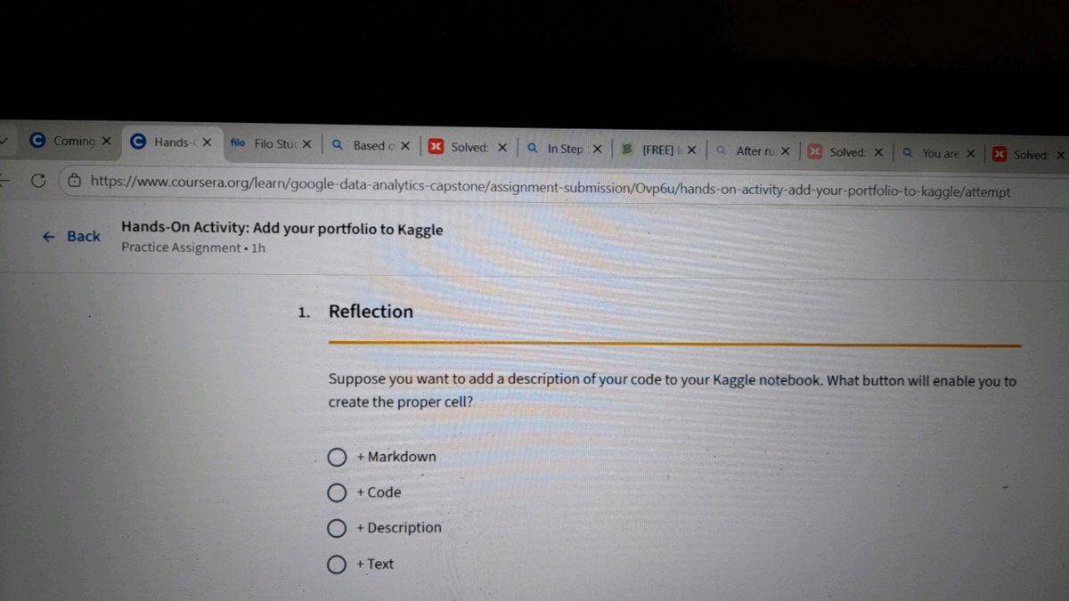 Hands-On Activity: Add your portfolio to Kaggle Practice Assignment Refl..