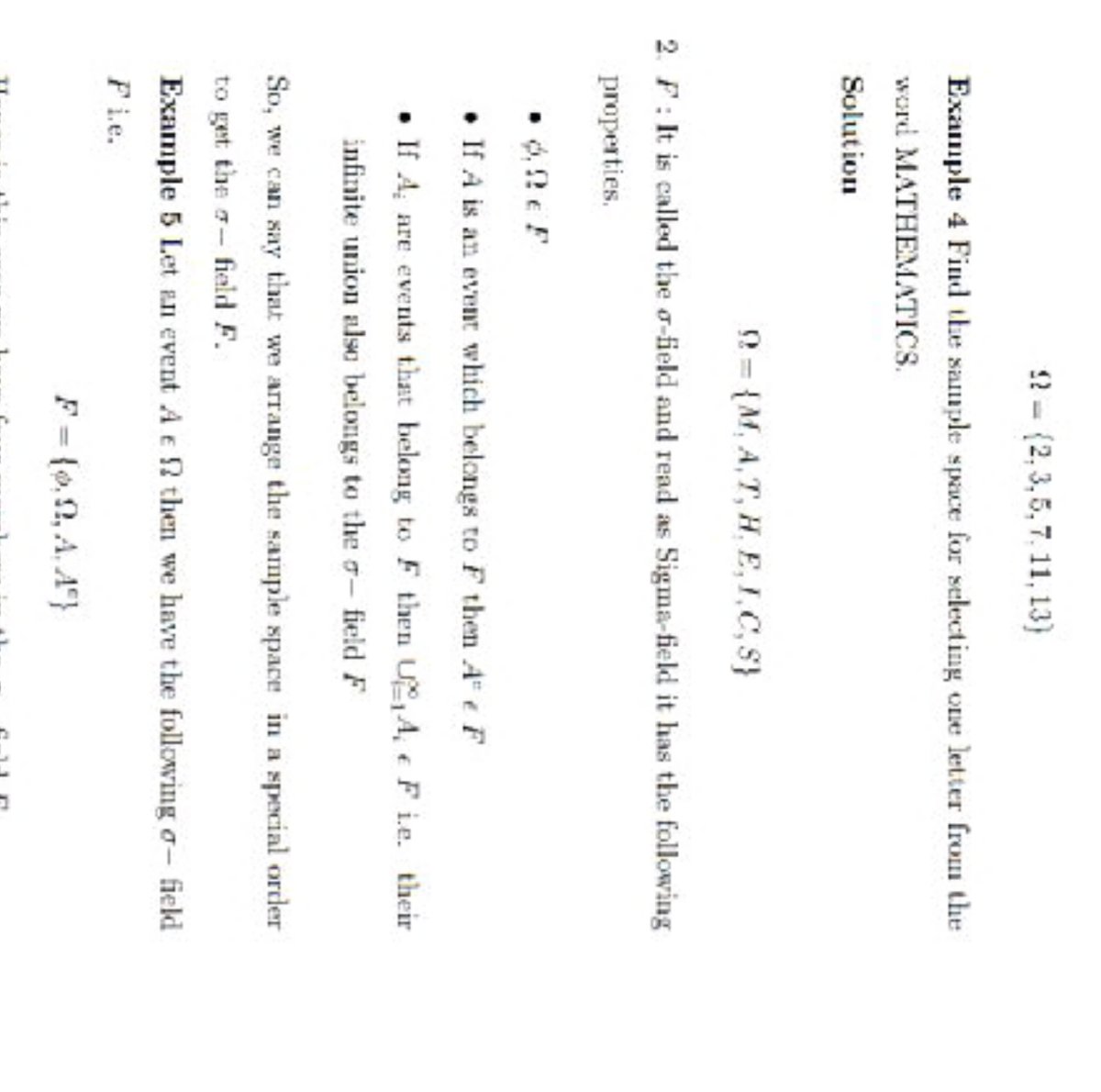 Example 4: Find the sample space for selecting one letter from the word M..
