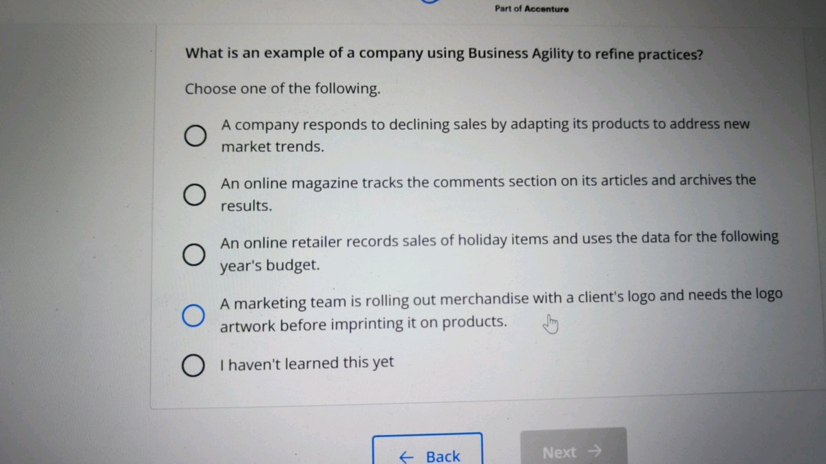 What is an example of a company using Business Agility to refine practice..