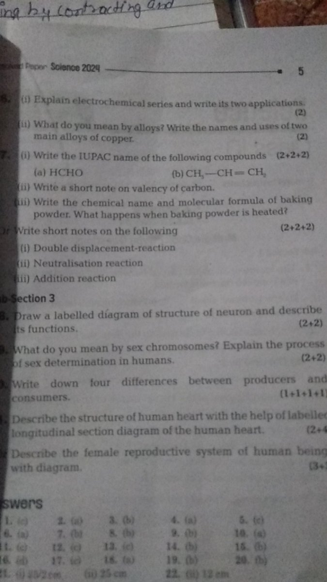 Here are the questions from a Science paper: Section 3 Draw a labelled