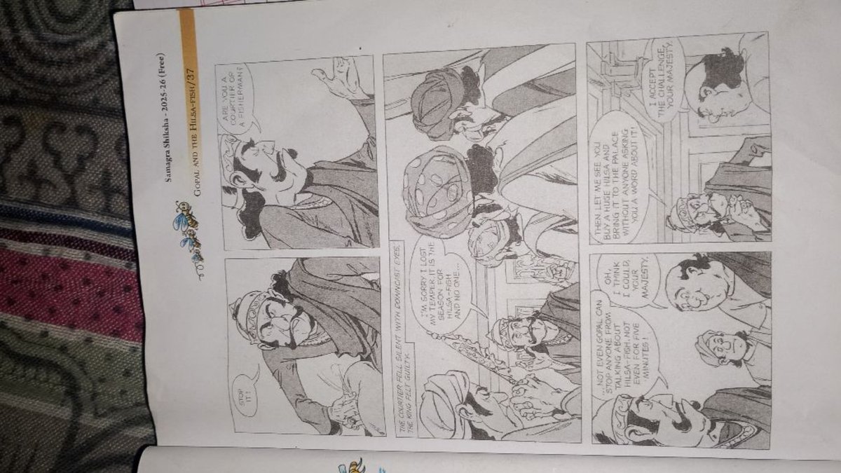 The provided image contains a comic strip titled "Gopal and the Hilsa-Fis..