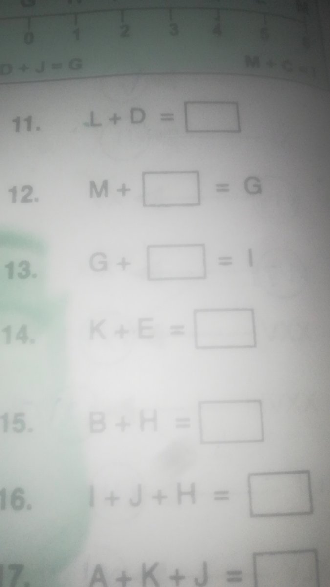 The image shows a number line with letters assigned to values from 0 to 5..