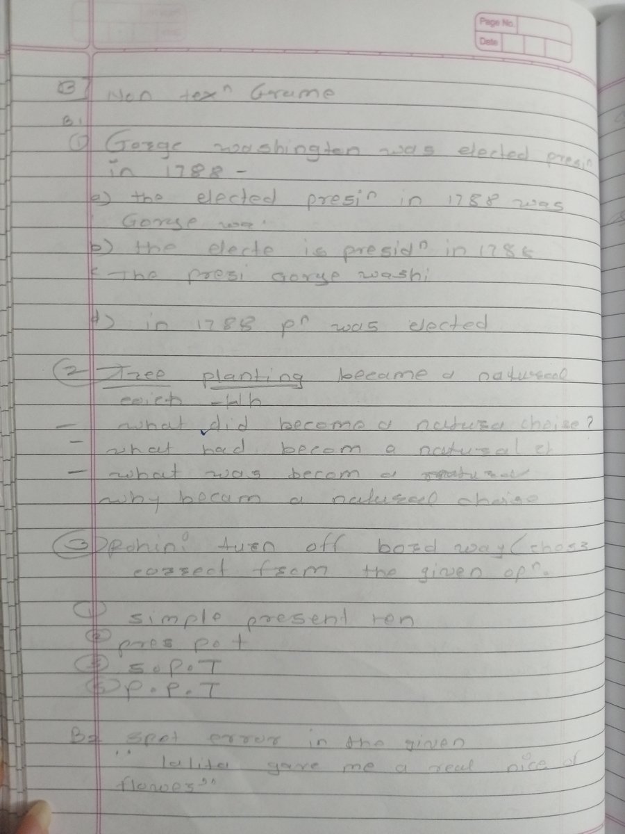 Here are some questions from an English grammar exercise: B. Non-textual..