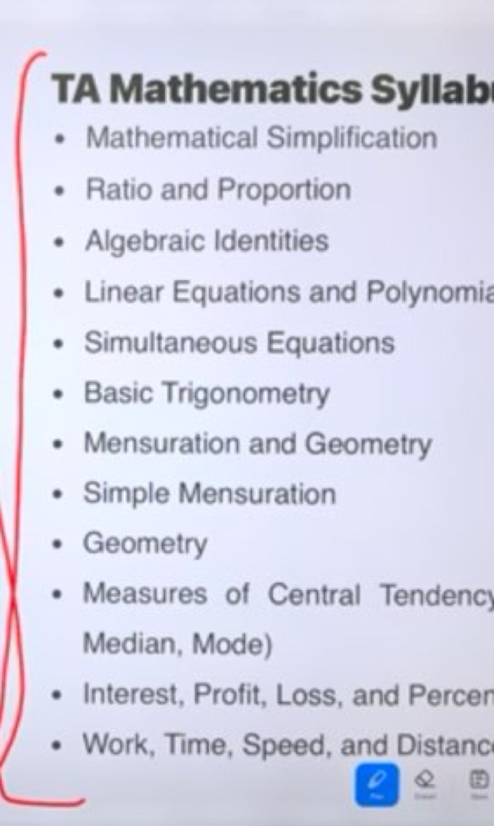 TA Mathematics Syllabus Mathematical Simplification Ratio and Proportion..