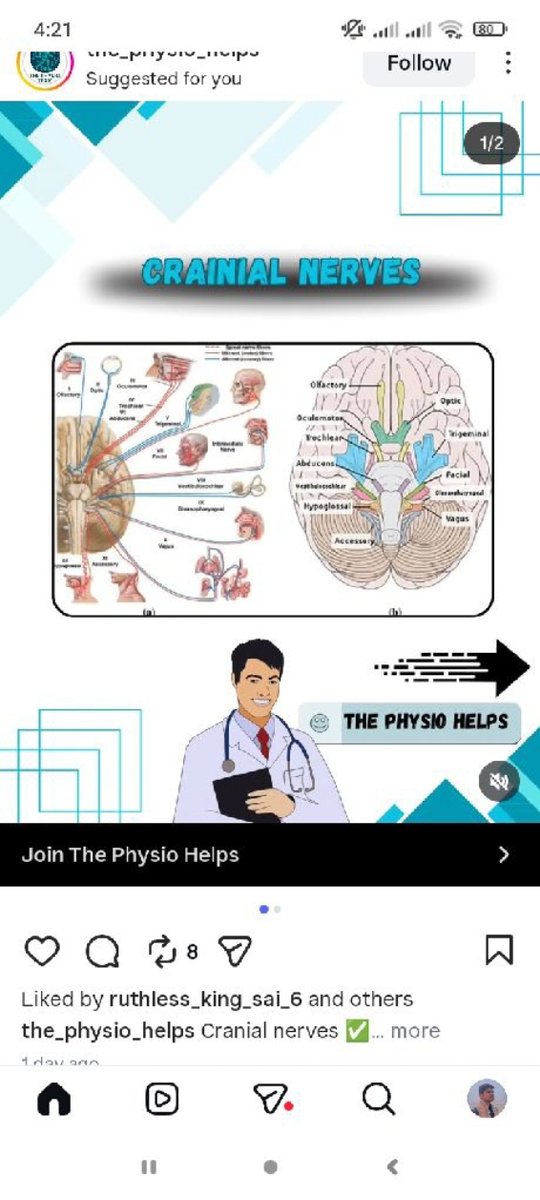 The image shows diagrams related to "Cranial Nerves". It appears to be an..