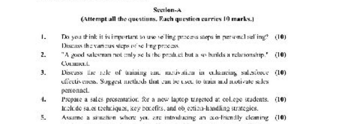 Section-A (Attempt all the questions. Each question carries 10 marks.) D..