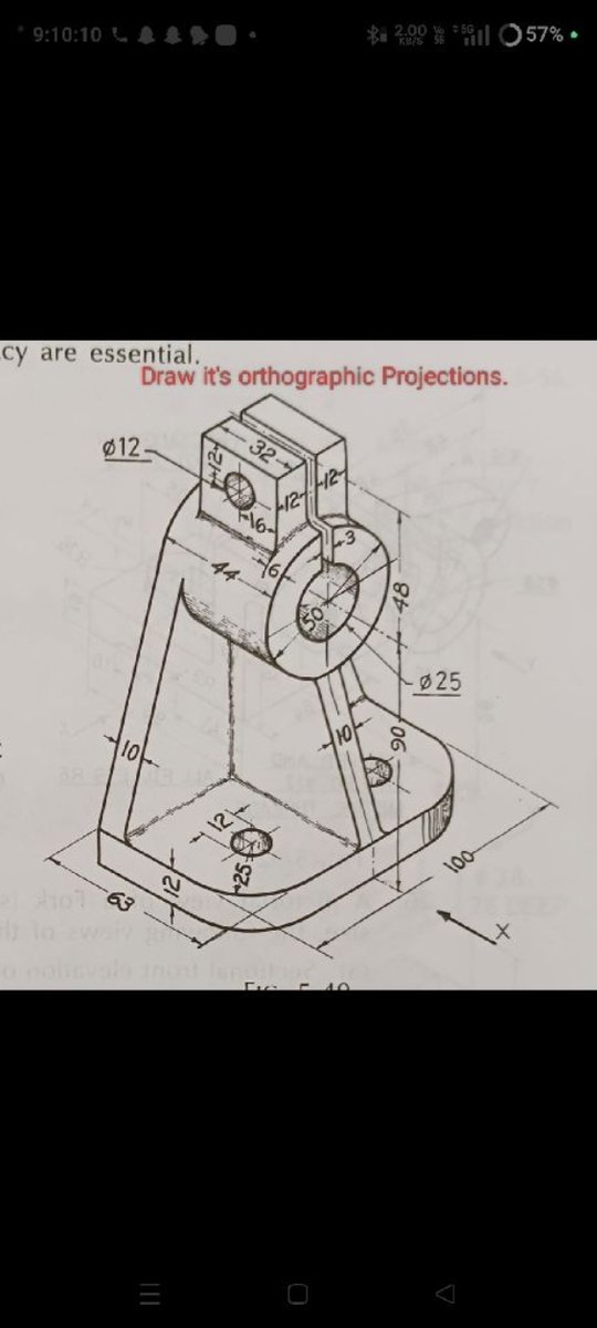 Draw its orthographic Projections. | Filo