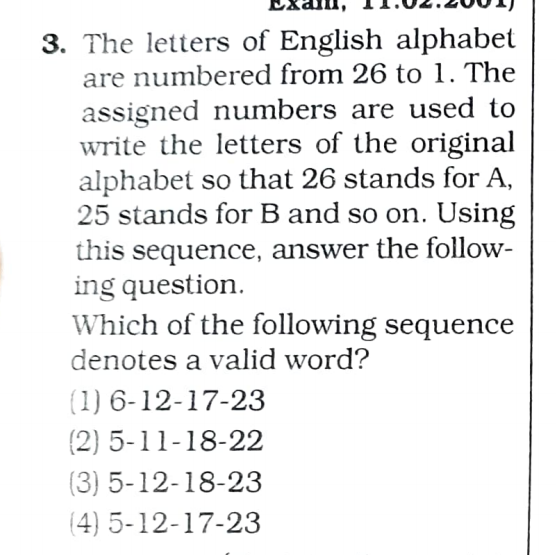 The letters of English alphabet are numbered from 26 to 1. The assigned n..