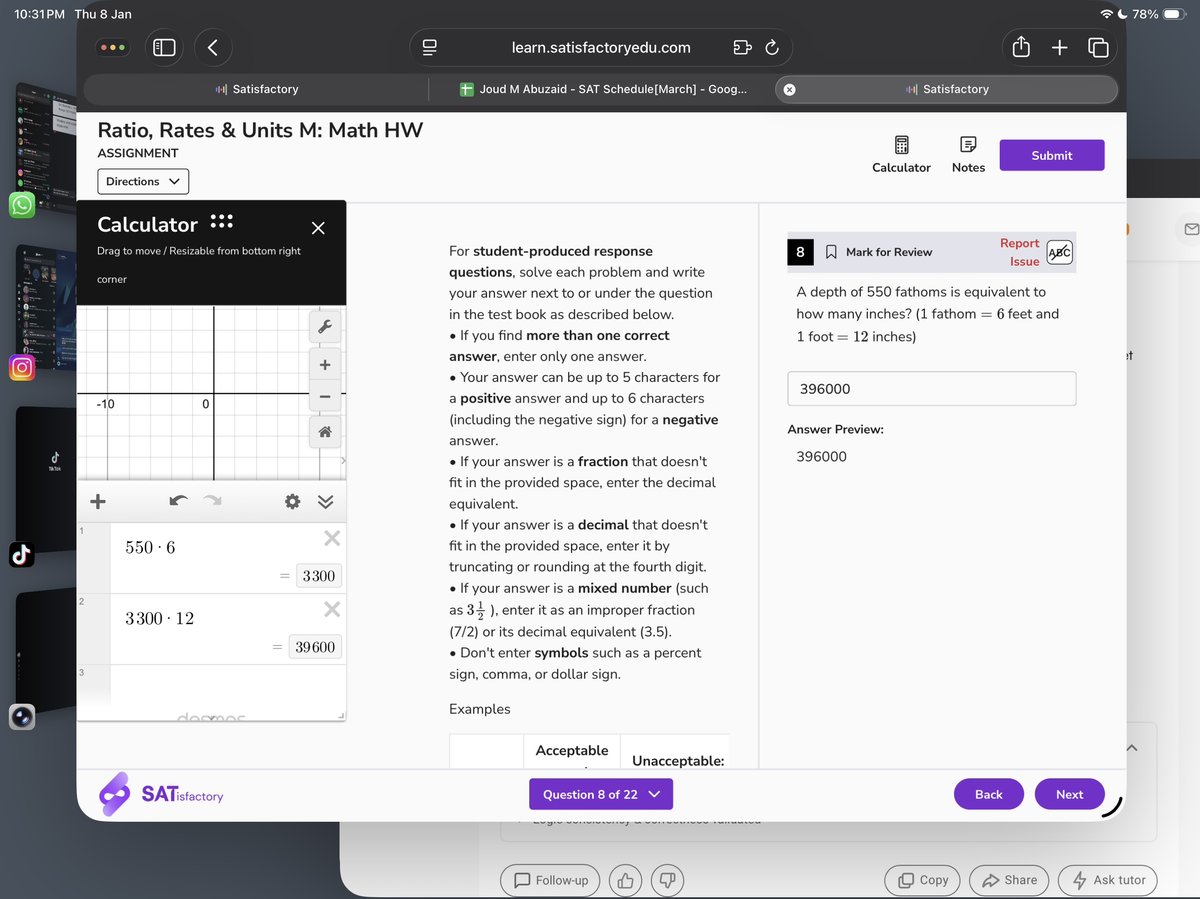 A depth of 550 fathoms is equivalent to how many inches? (1 fathom = 6 fe..