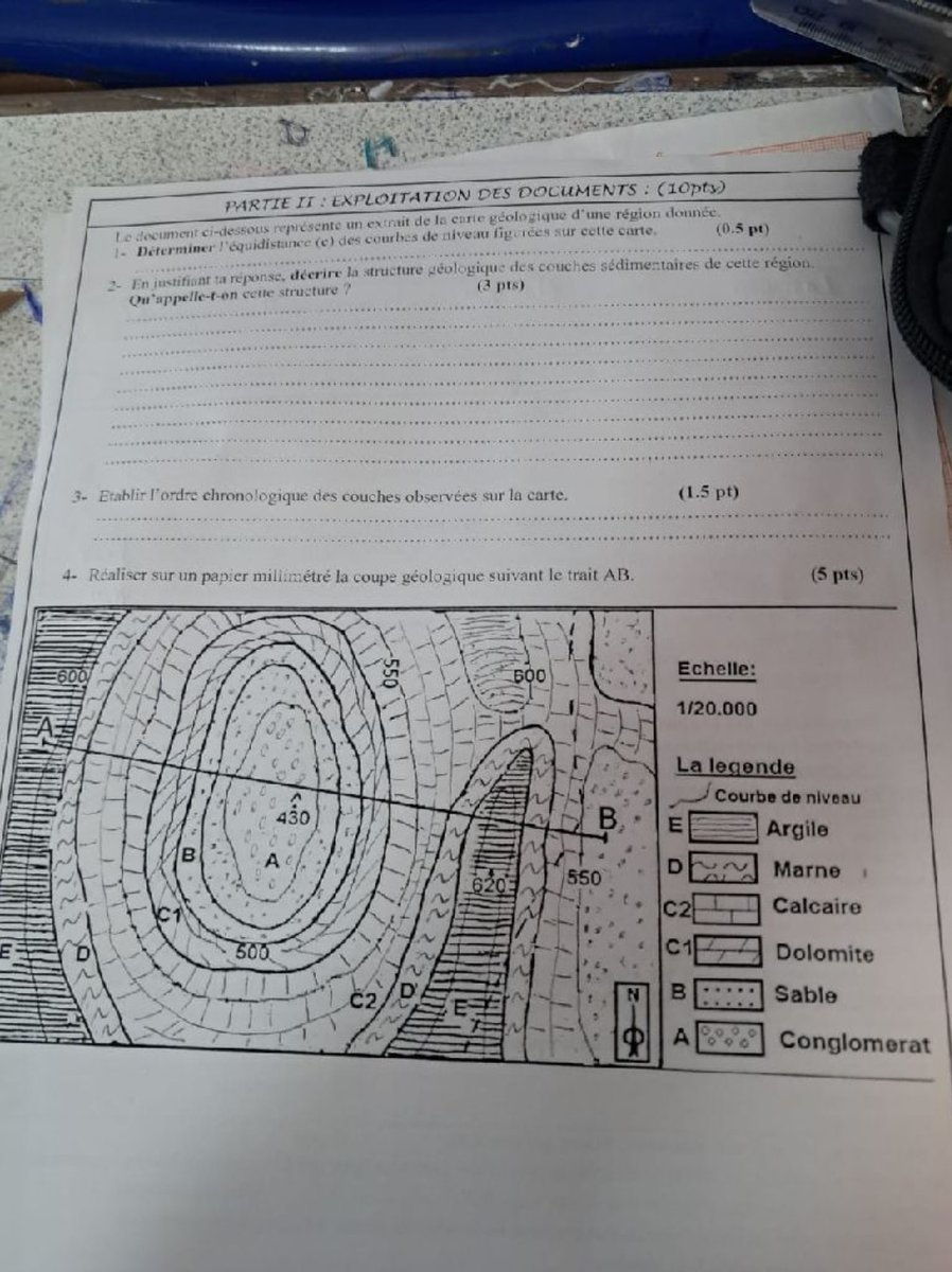 PARTIE II: EXPLOITATION DES DOCUMENTS: (10pts) Le document ci-dessous re..