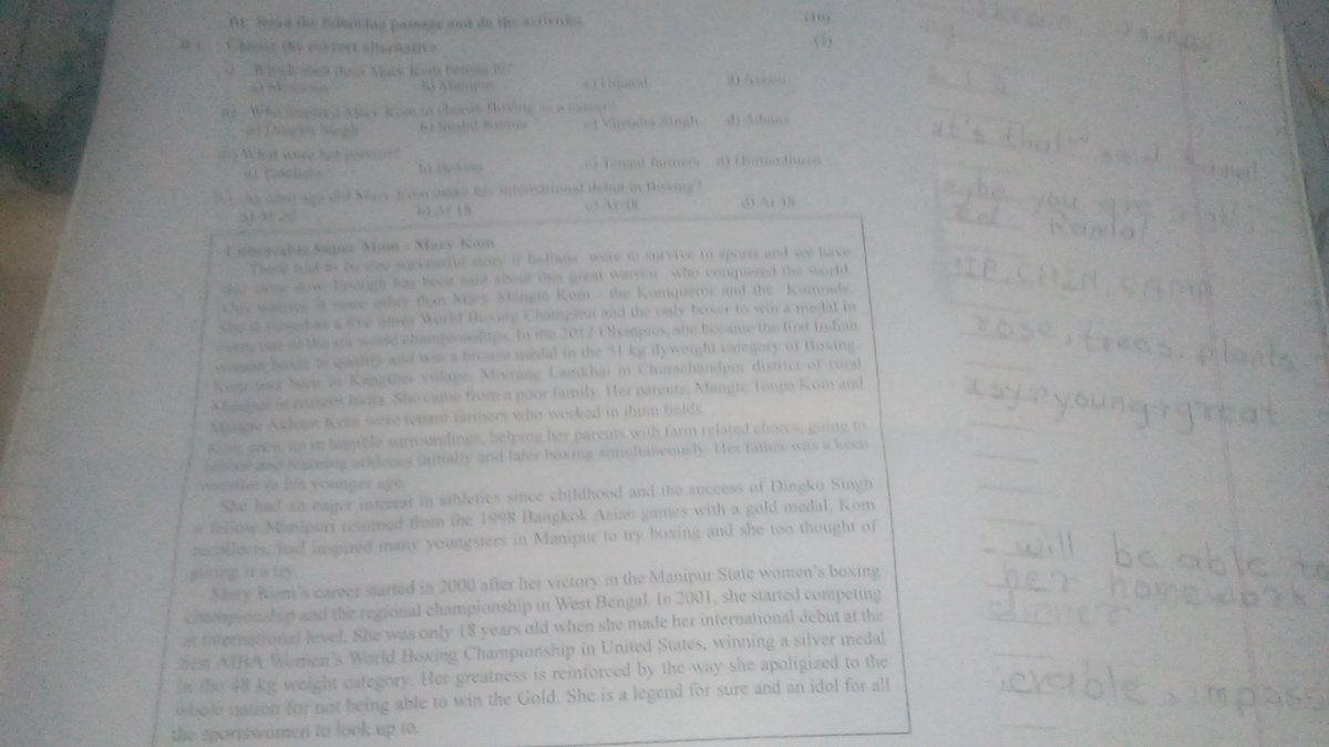 Read the following passage and do the activities. Unbeatable Super Mom